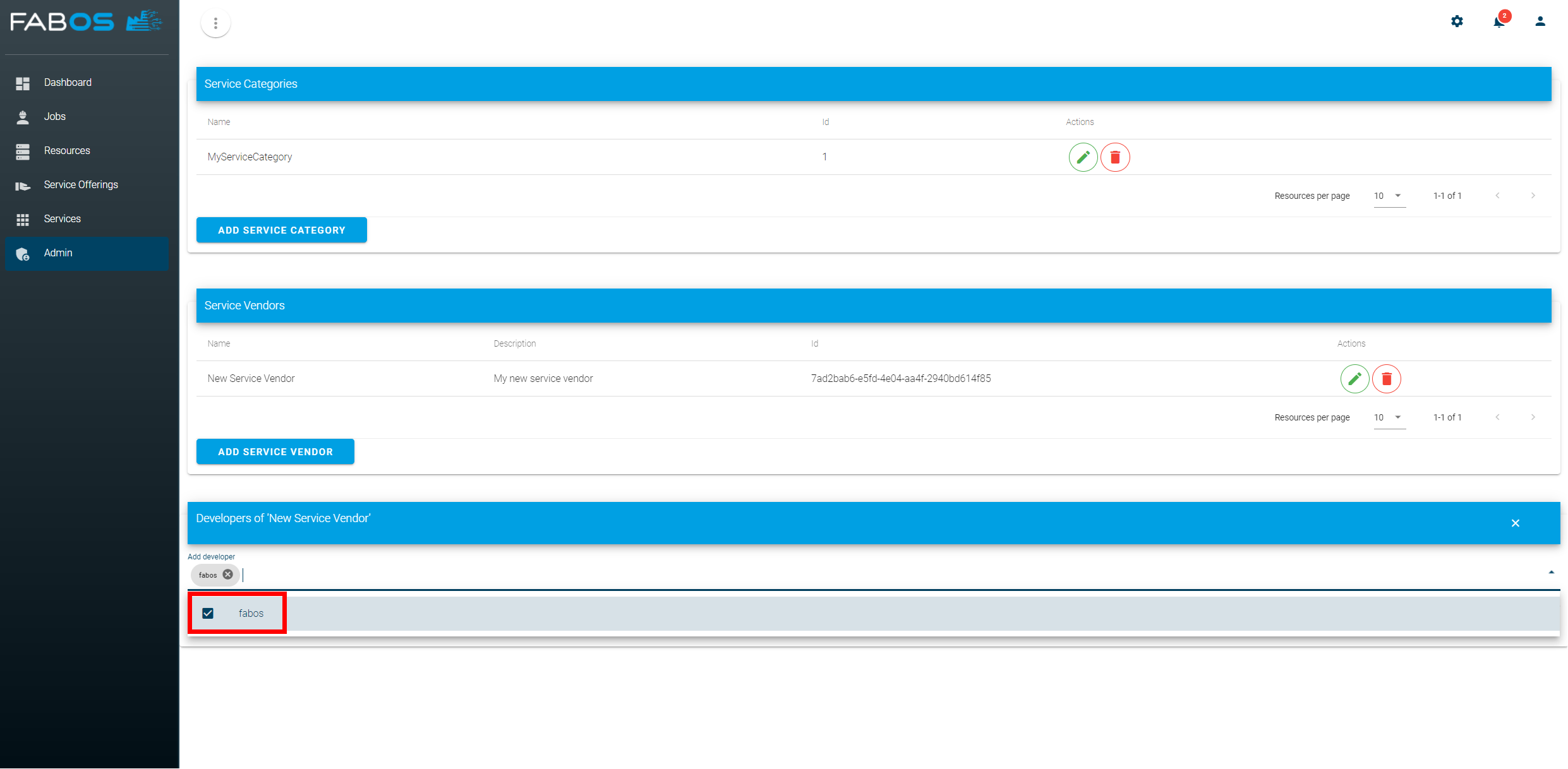 Step 3: Create service category and service vendor | EclipseSLM
